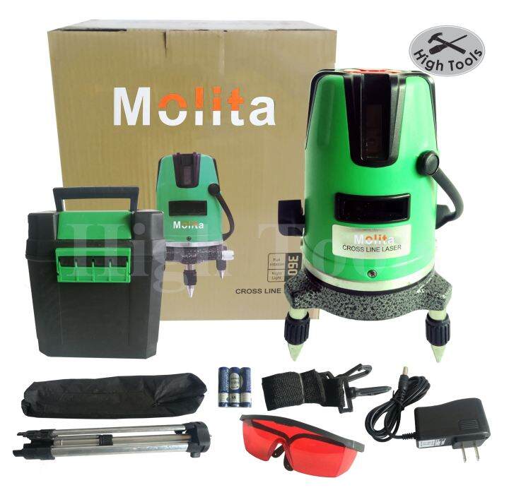 MOLITA เครื่องวัดระดับเลเซอร์ ระดับน้ำเลเซอร์ 5 เส้น 360 องศา พร้อมกล่องเก็บอุปกรณ์ แถมฟรี! ขา ...
