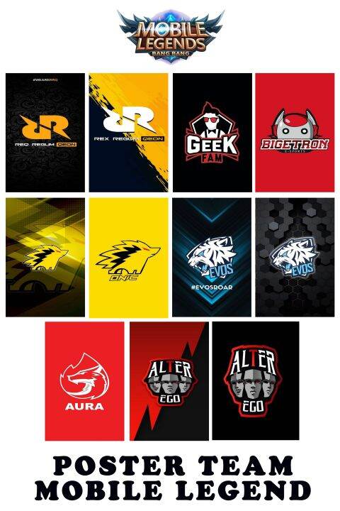 Poster Team Mobile Legend / Poster Evos / RRQ / onic | Lazada Indonesia