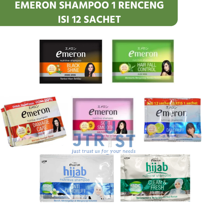 Emeron Shampoo Kemasan Sachet (1Renceng 12 Sachet) | Lazada Indonesia