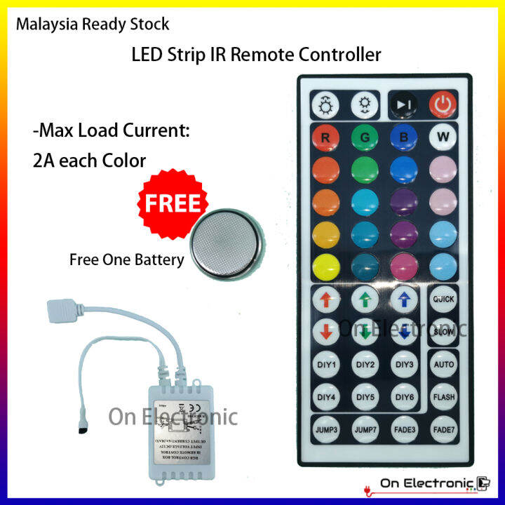 44 Key Rf Ir Remote Control Rgb Led Lights Controller For 5050 And 2835 Led Lampu Lazada 