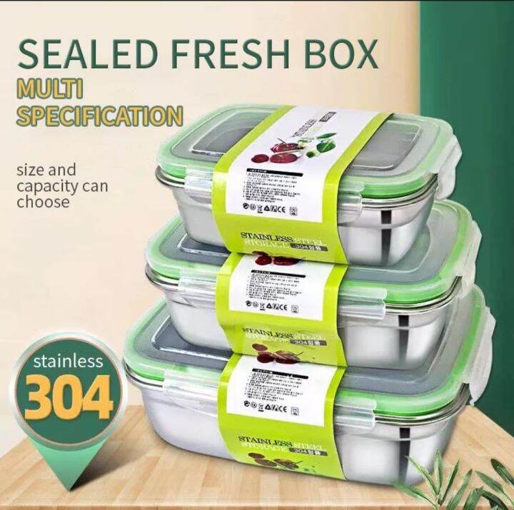 SUS304 Stainless Steel Air-Tight Leak Proof Food Container | Lazada