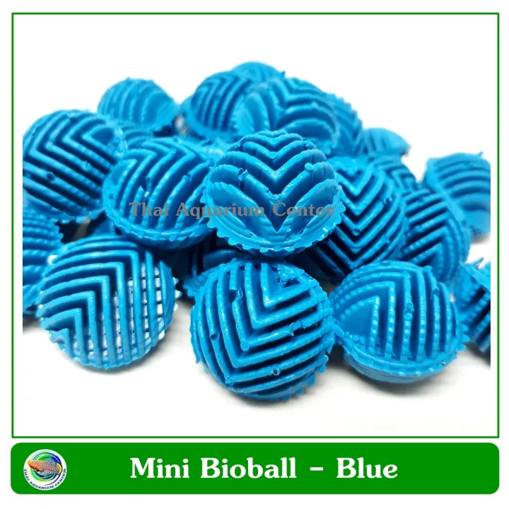 Mini Bioball ไบโอบอลลูกเล็ก สีฟ้า 100 ลูก สำหรับช่องกรองน้ำขนาดเล็ก ...