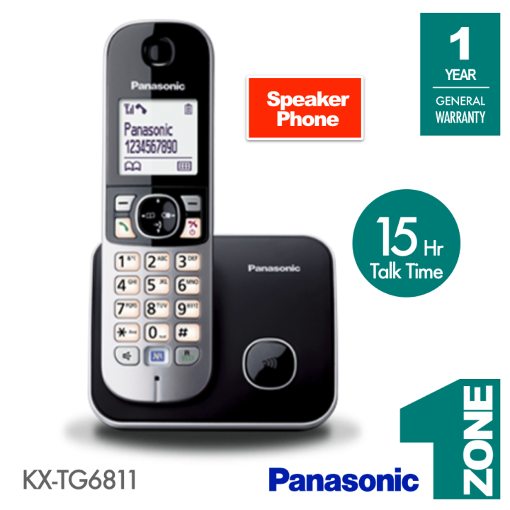 Panasonic Single Handset Digital Dect Cordless Phone with Speaker Phone - Model: KX-TG6811 | Lazada