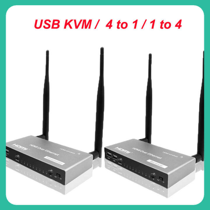 USB KVM 200M Wireless HDMI Extender Transmitter Receiver 4 To 1 Switch 1 To 4 Splitter for STB ...