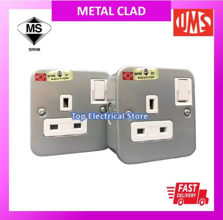 UMS METAL CLAD 13A 1 GANG SWITCHED SOCKET OUTLET (1213M) SIRIM | Lazada