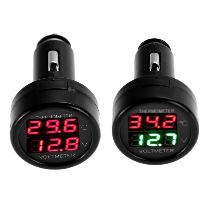 12V 24V Digital Car Voltmeter USB Charger Style 2 in 1 Battery Monitor ...
