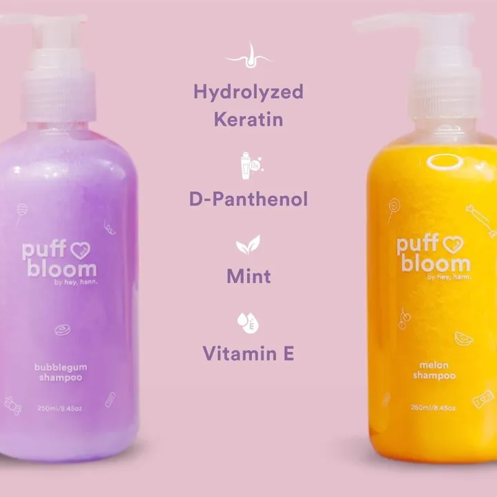 PUFF AND BLOOM - SHAMPOO AND CONDITIONER (Hydrolyzed Keratin, Vitamin E ...