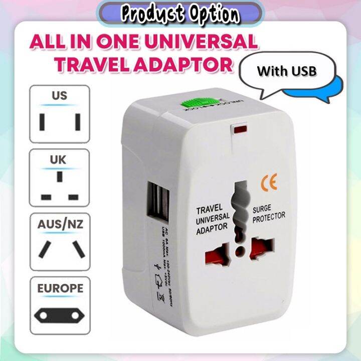 [Datz] All-In-One International Travel Universal Adaptor With USB ...