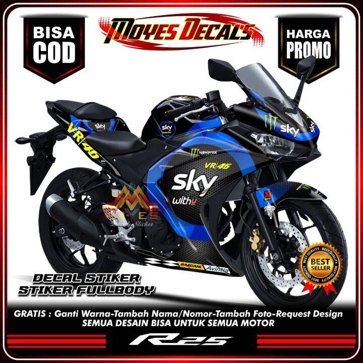 ⭐⭐⭐⭐⭐BISA COD / BAYAR DI TEMPAT. Decal R25 Full Body Sky Racing VR-46 ...