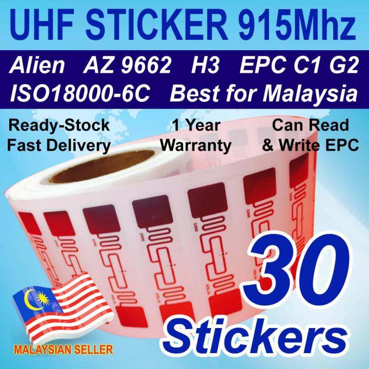 30 stickers of UHF Copy or Assign tag WET INLAY ultra high frequency ...