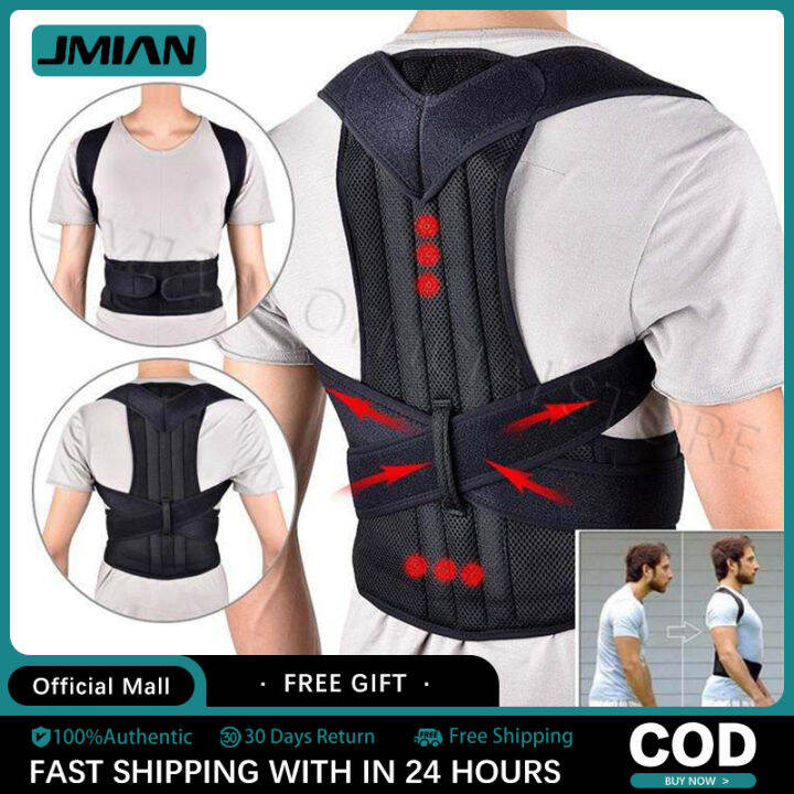 JMIAN Adjustable Back Supporter Posture Corrector For Men Strong ...