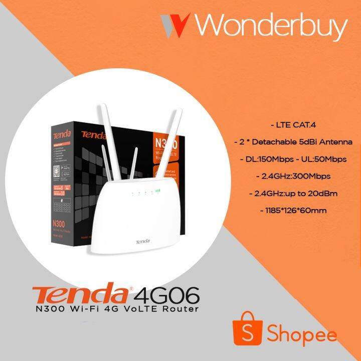 Tenda 4g06 N300 Wi-Fi 4G VoLTE Router (100% Authentic) | Lazada PH