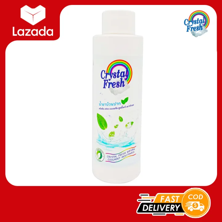 Crystal Fresh Natural Cool mint Mouthwash 100 มล. น้ำยาบ้วนปาก กลิ่นมิ ...