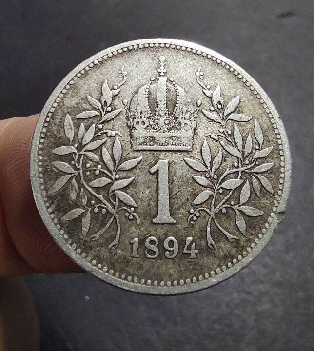 Austrian Empire King Franz Joseph Old Silver Coin 1 Korona Year 1894 ...