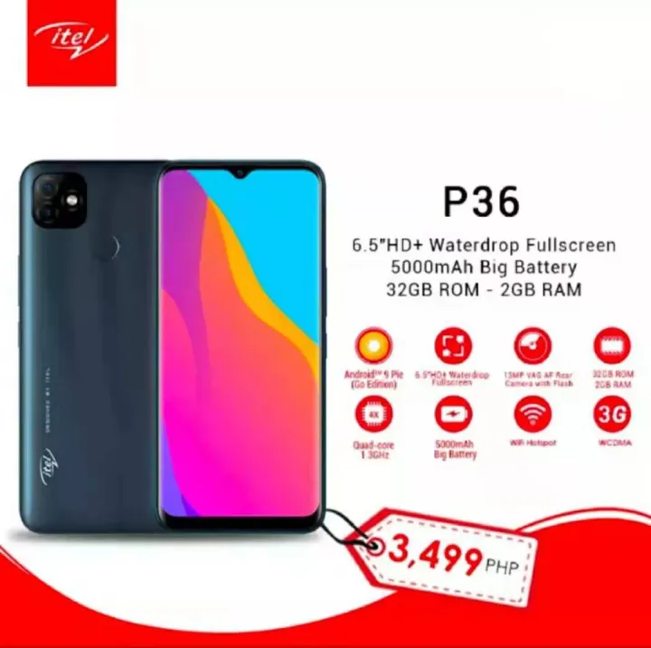 Itel p36 Android Smartphone Original Mobile Phone (32GB ROM +2GB RAM ...
