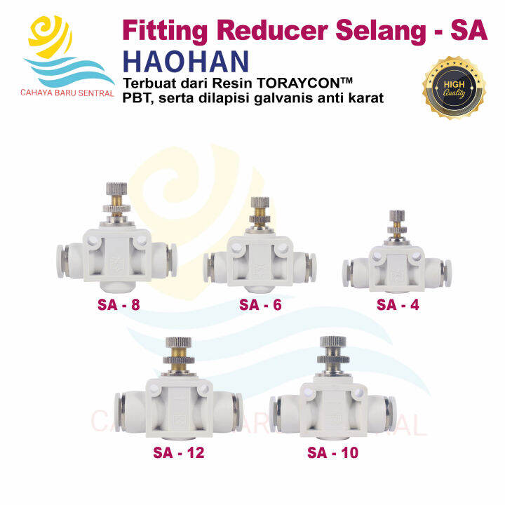 Flow Speed Control Valve Fitting Pneumatic Kran Slip Lock Selang SA ...
