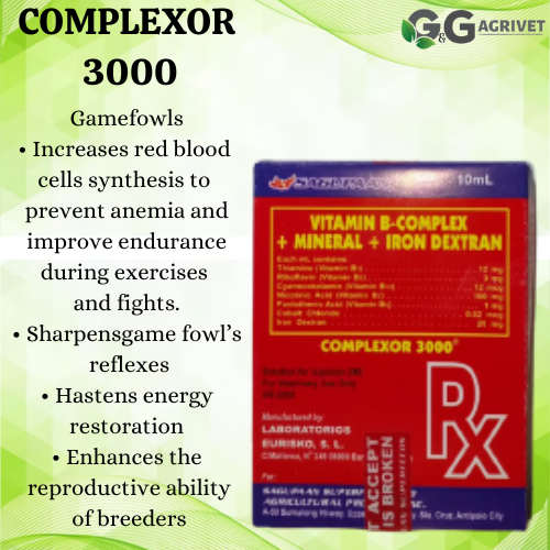 [G&G AGRIVET] COMPLEXOR 3000 / 10ML / VITAMIN B-COMPLEX MINERAL IRON ...