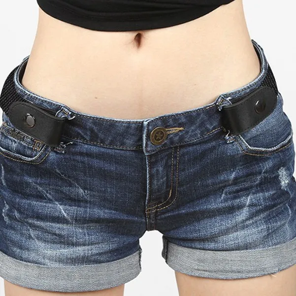 Leather black simple casual elastic invisible belt | Lazada PH