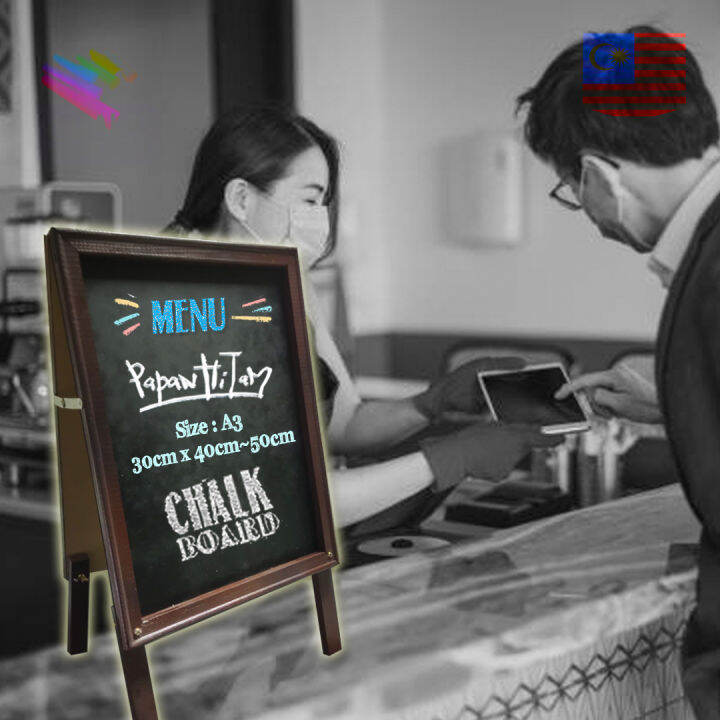 A3 (30cm*40cm~50cm) Vintage MENU CHALKBOARD Counter Table Rough Kasar Blackboard Papan Hitam ...