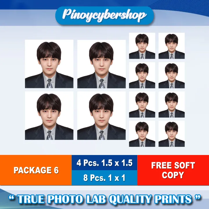 PACKAGE 6 ID Picture 4 Pieces 1.5x1.5 and 8 Pieces 1x1 Pinoycybershop ...
