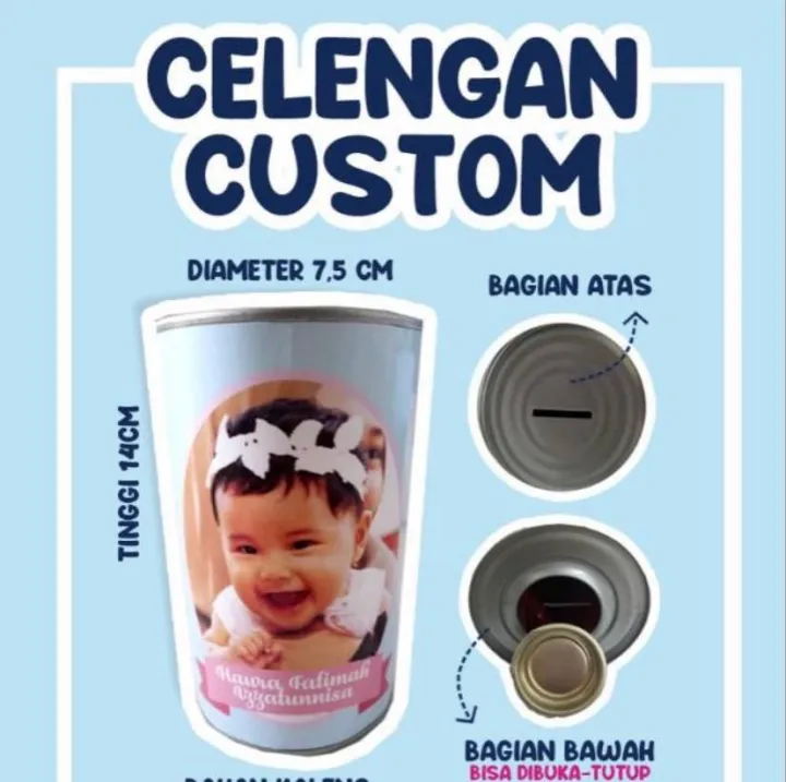 Celengen custom foto / Celengan target custom / Celengan buka tutupq ...