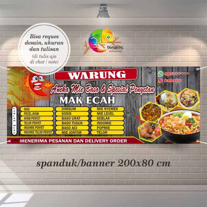 200x80 Spanduk Banner Warung Bakso & Penyetan | Lazada Indonesia