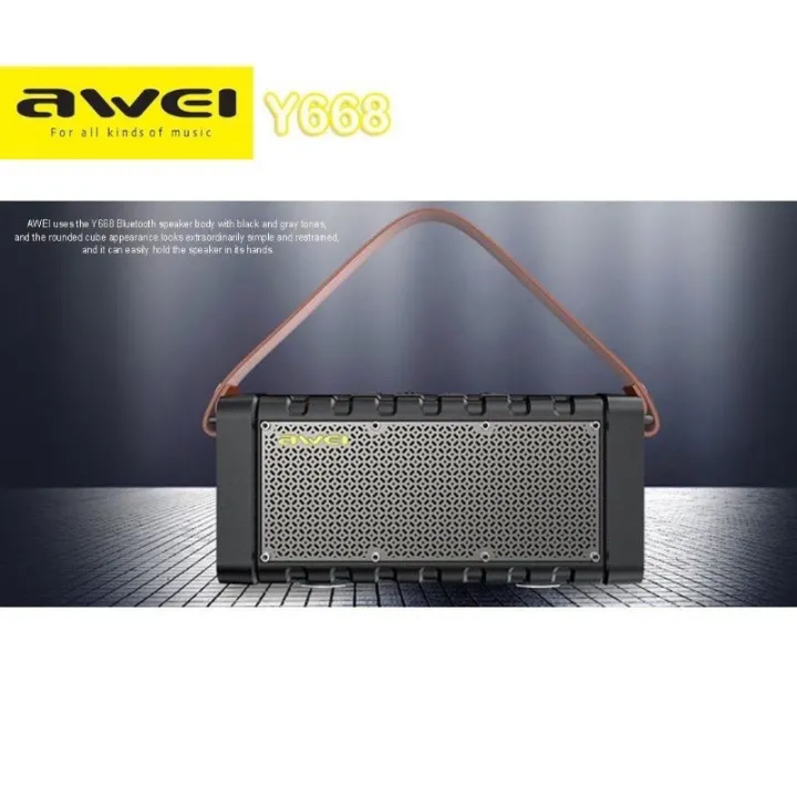 【sfVXczJb】2022 new AWEI Y668 Dual Bluetooth Speaker 20Watts Bluetooth V5.0 Speaker and Powerbank ...