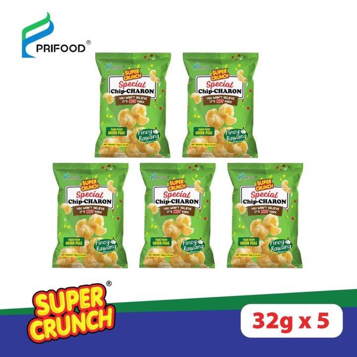 Super Crunch Chipcharon Pinoy Bawang Flavor 32g (Bundle of 5) | Lazada PH