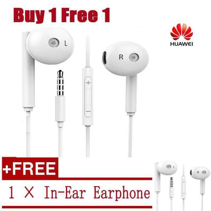 [Buy 1 Free 1]HUAWEI HONOR Headphone Earphone Handsfree AM115 with Mic ...