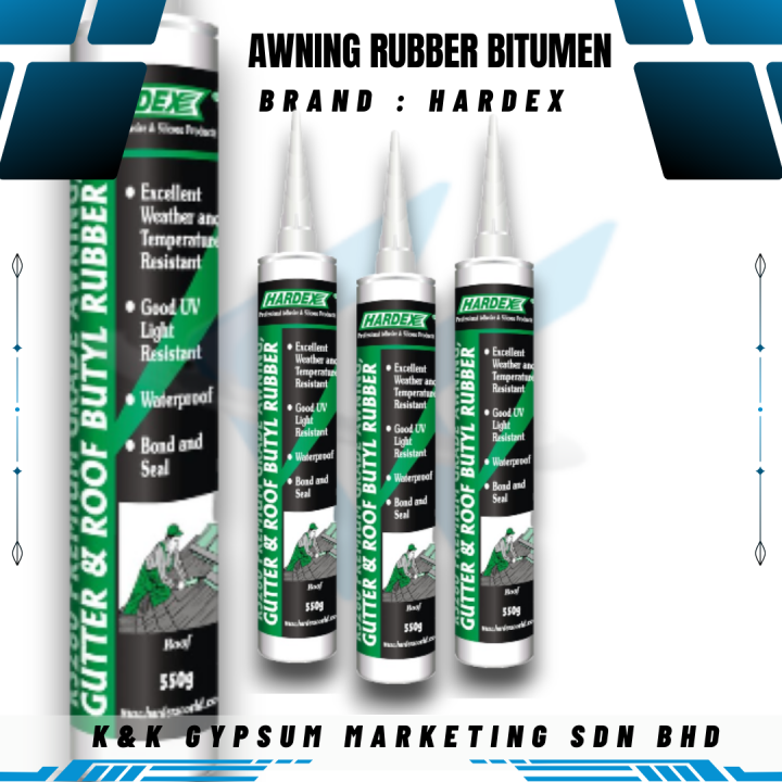 550g HARDEX RS 280-550 Awning Gutter Butyl Rubber Bitumen Silicone Roof ...