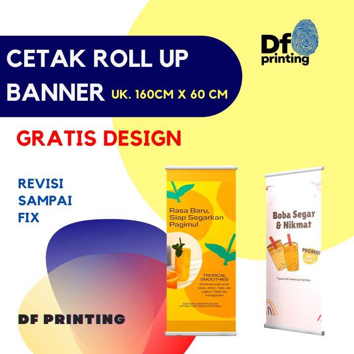 CETAK ROLL UP BANNER | ROLL BANNER | BAHAN TEBAL | UKURAN 160 CM X 60 CM | Lazada Indonesia