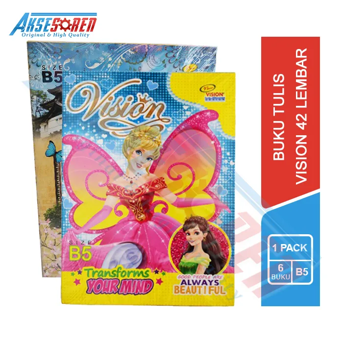 BUKU TULIS VISION B5 [1 PACK/6 BUKU/42 LEMBAR] / BUKU CATATAN PELAJARAN ...