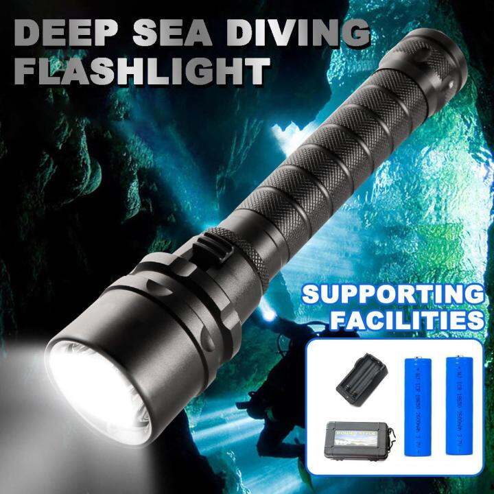 LED Waterproof Rechargeable Flashlight Scuba Diving and L2 Fixed Focus ...