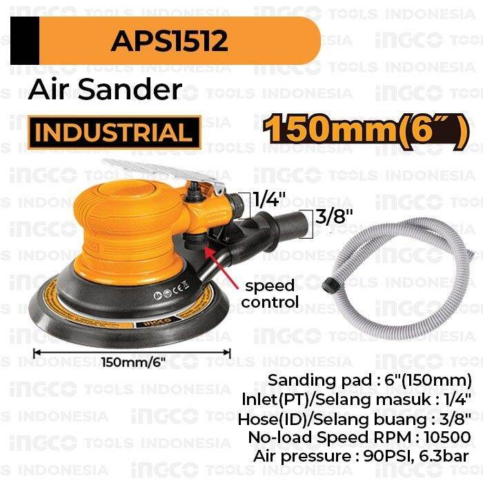 Air Sander (6" Inch) INGCO APS1501 Mesin Amplas Angin Bulat Orbital ...