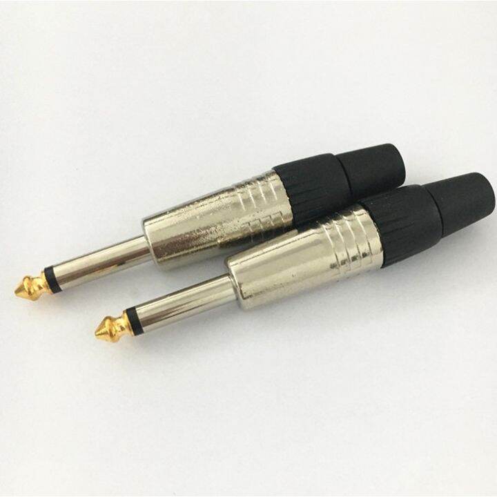 6.35mm 1/4" Plug Jack mono angle head Repair Audio Connector Solder ...