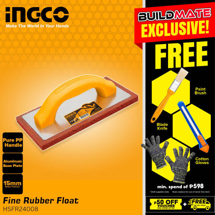 INGCO Fine Rubber Float 230x100mm HSFR24008 •BUILDMATE• IHT | Lazada PH