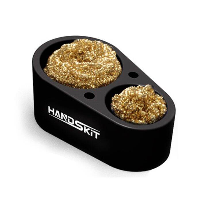 HANDSKIT 1Set Soldering Iron Head Silicon Dross Box Cleaning Holder De ...