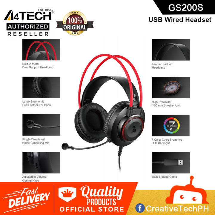 A4Tech Bloody G200S USB Wired Gaming Headset | Lazada PH