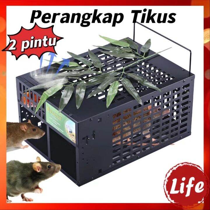 🔥COD🔥Perangkap Tikus Besi Double Door Mouse Trap Reusable Multi Catch ...