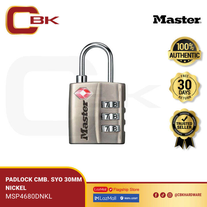 Master Lock 4680DNKL 1-3/16in (30mm) Wide Set Your Own Combination TSA ...