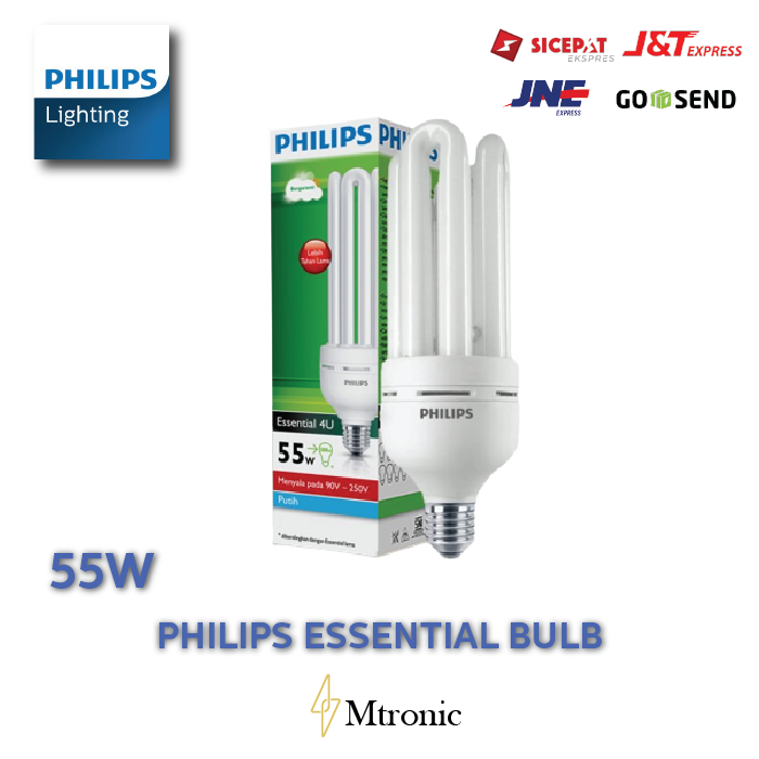 Lampu PHILIPS Essential 55 Watt Cahaya Putih 55W CDL E27 220-240V ...