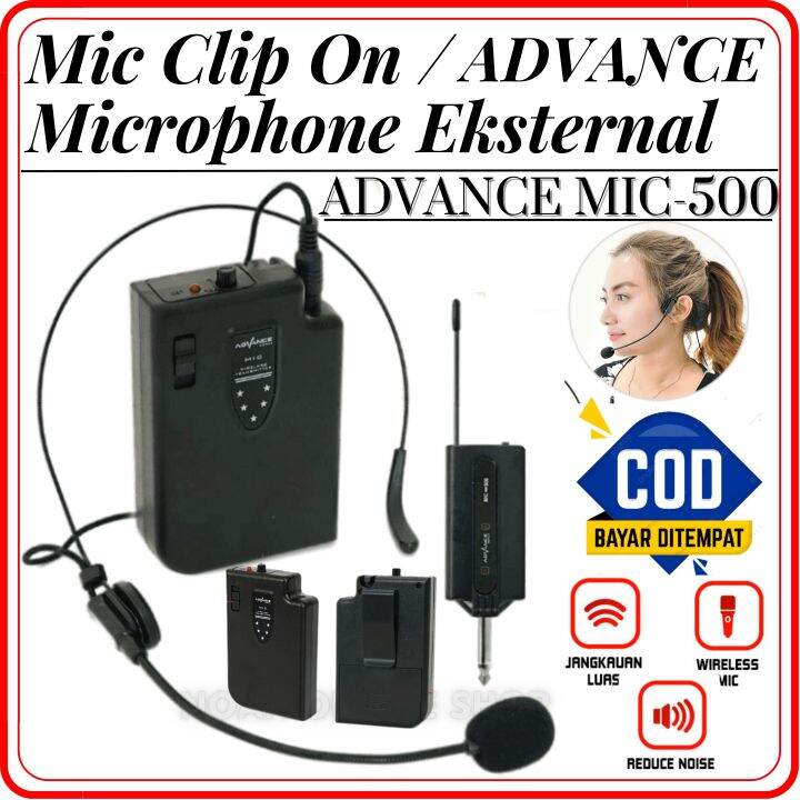 Advance Mic-500 Mic Bando Wireless Mic Clip On / Microphone Eksternal ...