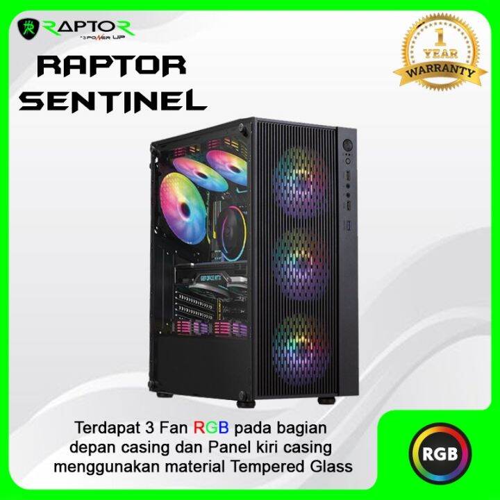 Casing Gaming RAPTOR SENTINEL - include 3 FAN RGB | ATX/m-ATX/Mini-ITX ...