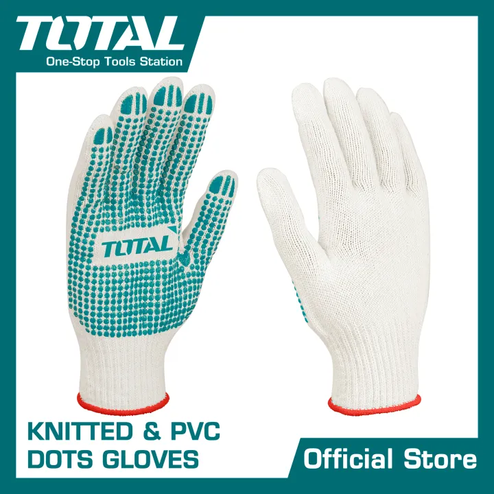 TOTAL TSP11102 Knitted&PVC dots gloves | Lazada PH