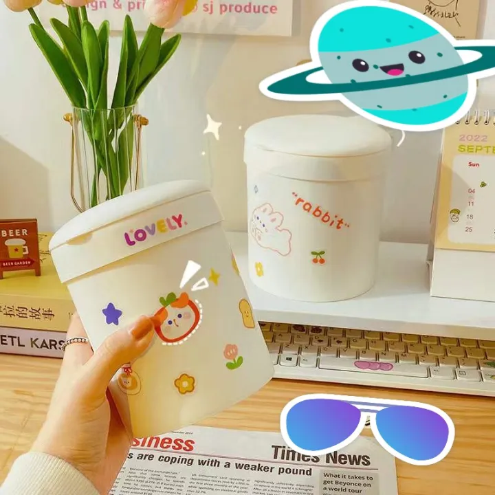 Simple Mini Desk Trash Bin Trash Can Dust Pin Flip With Lid | Lazada PH