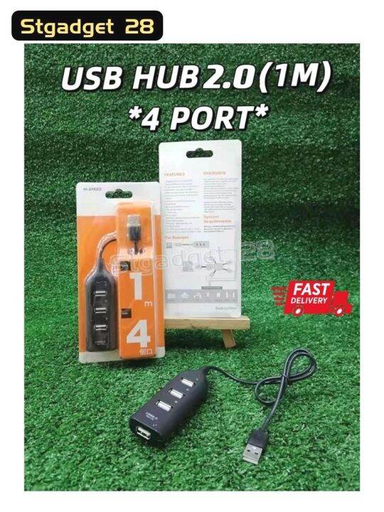 【Ready Stock】2.0 USB Hub ( 4 Port ) High Speed Mode/Cable 1 meter/USB ...