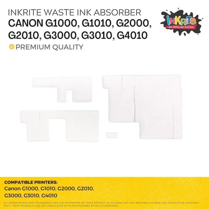 Inkrite Waste Ink Tank Sponge Pad for Canon G1000, G1010, G2000, G2010 ...