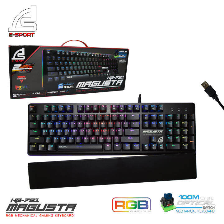 KEYBOARD SIGNO E-SPORT GAMING KB-781 MAGUSTA บลู เรดสวิตซ์ กันน้ำได้ ...
