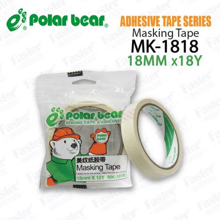 【CLEARANCE】Polar Bear MK-1818 Masking Tape (18MM × 18Y) (1 roll only) | Lazada