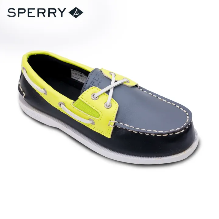 Sperry Shoes Kids Boys Authentic Original Slip On (GreyBlackCitron ...